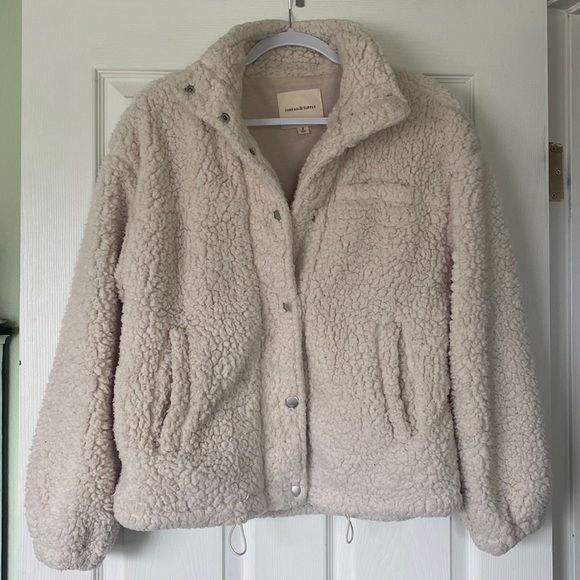 Thread & Supply | Jackets & Coats | Thread Supply Cream Sherpa Teddy ...